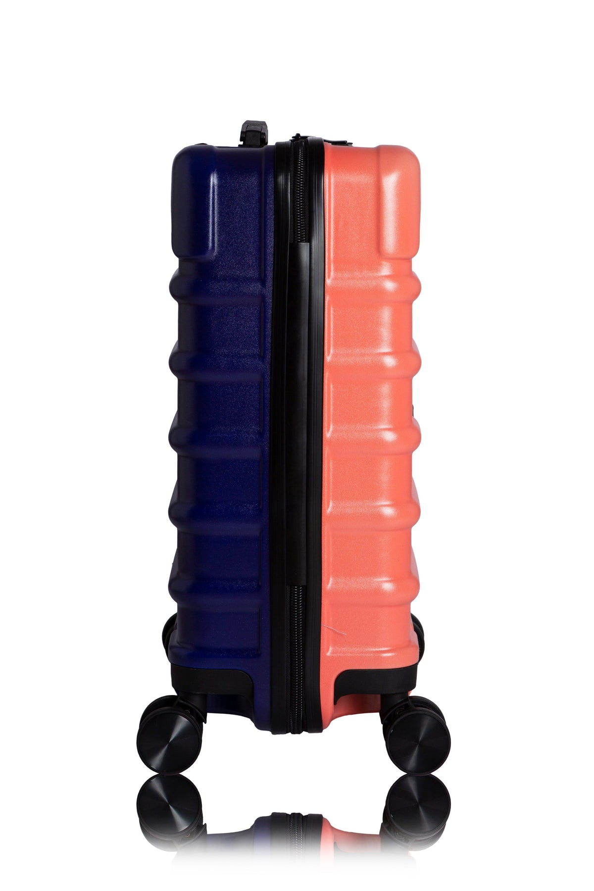 Antiscratch Lightweight Cabin Suitcase – USB & Dual Wheels Coral/Blue ...
